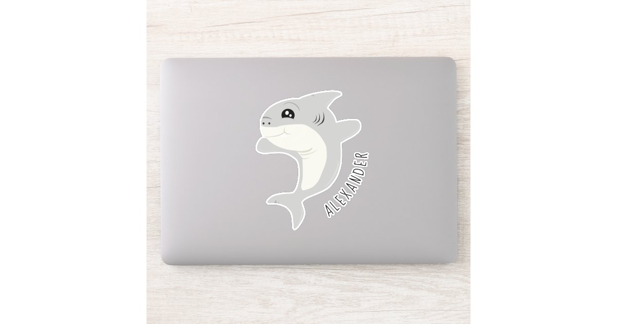 Cute Grey Shark Sticker | Zazzle
