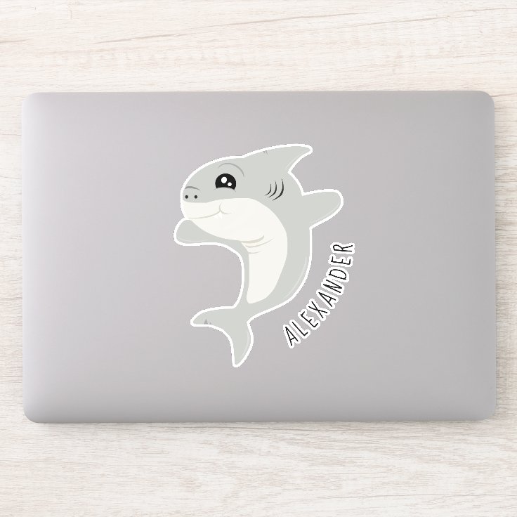 Cute Grey Shark Sticker | Zazzle