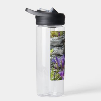 Cute Ground Squirrel and Wildflowers Nature Photo Water Bottle | Zazzle