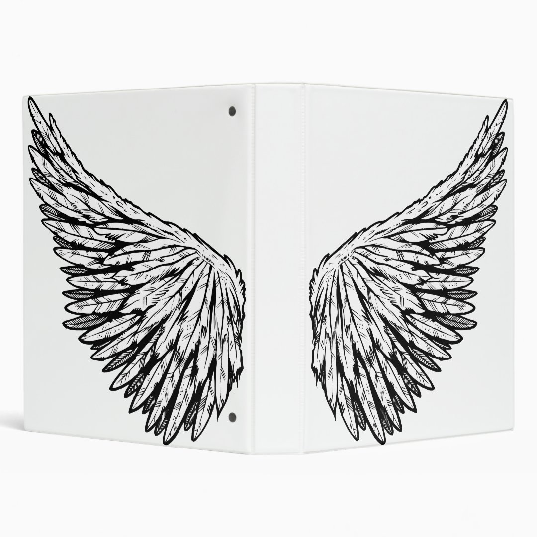 Cute Guardian Angel's Wing(s) Vector Art Binders | Zazzle