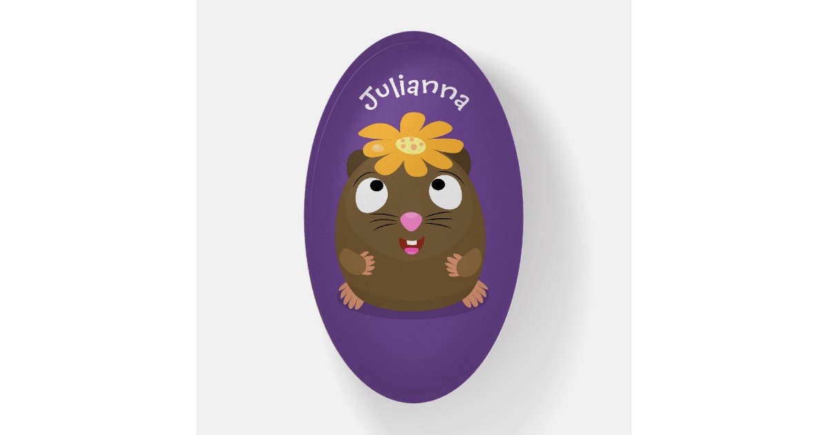 Cute guinea pig happy cartoon illustration paperweight | Zazzle