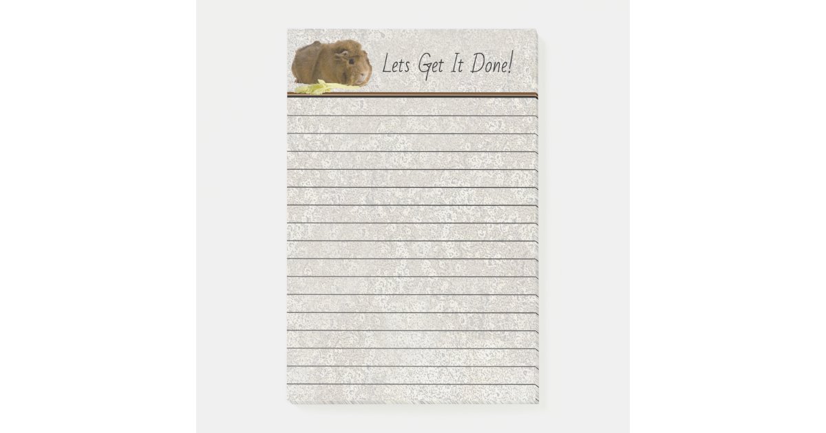 Cute Guinea Pig Pet Photograph Lined Template Post-it Notes | Zazzle