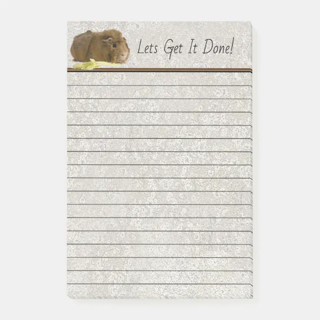 Cute Guinea Pig Pet Photograph Lined Template Post-it Notes | Zazzle