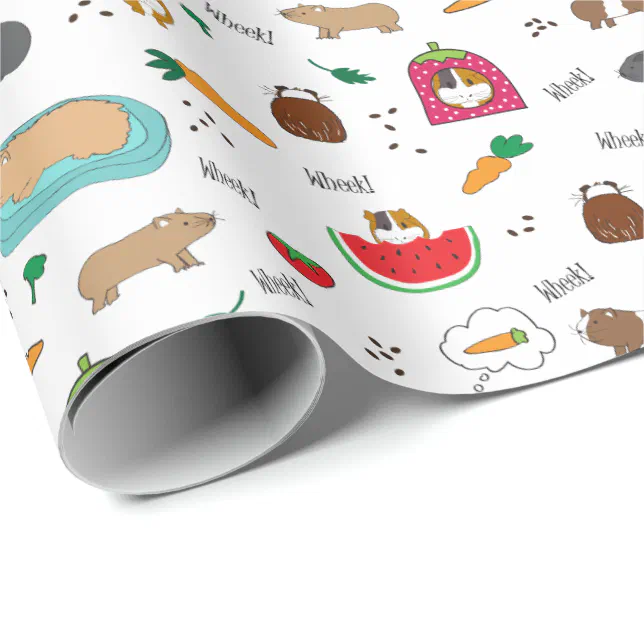 Cute Guinea Pigs Cavy Pets Wrapping Paper | Zazzle