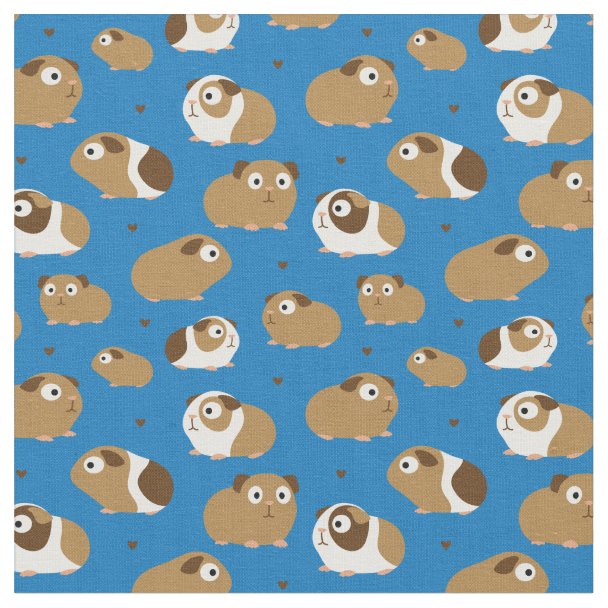Cute Guinea Pig Fabric | Zazzle