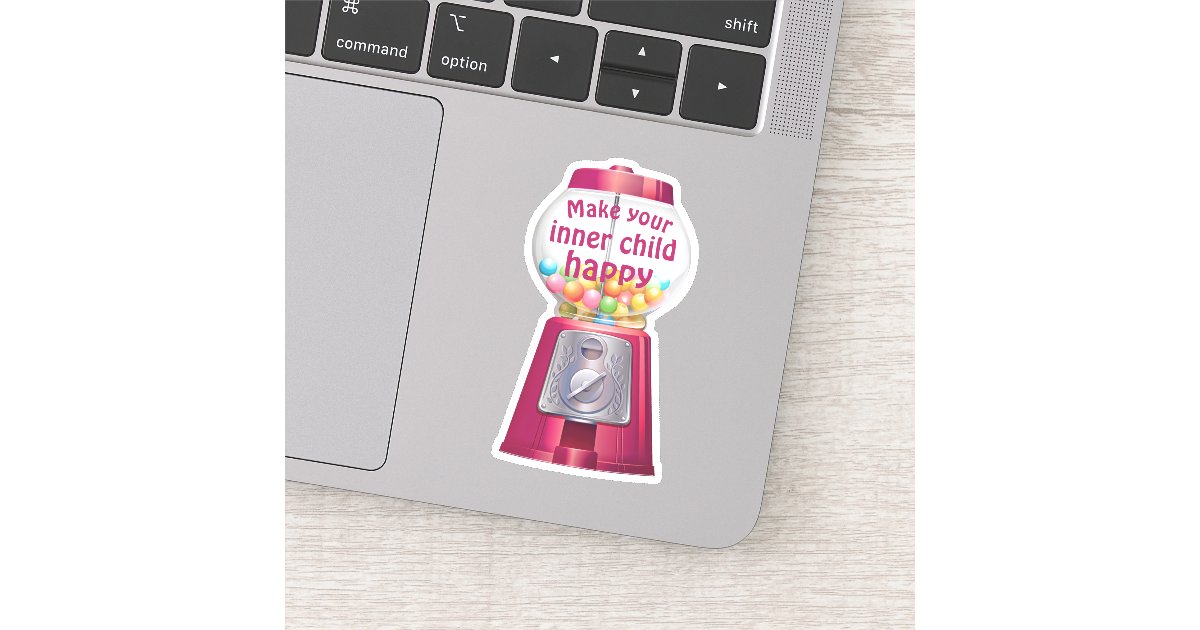 Cute Gumball Machine Inner Child Quote Sticker | Zazzle