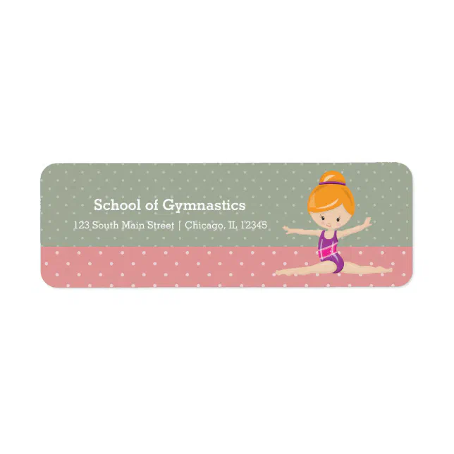 Cute gymnastics girl label | Zazzle