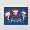 Cute Gymnastics Girls Christmas Gymnast Holiday Card | Zazzle