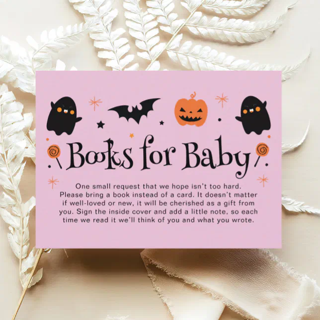 Cute Halloween Baby Shower Books for Baby Enclosure Card | Zazzle