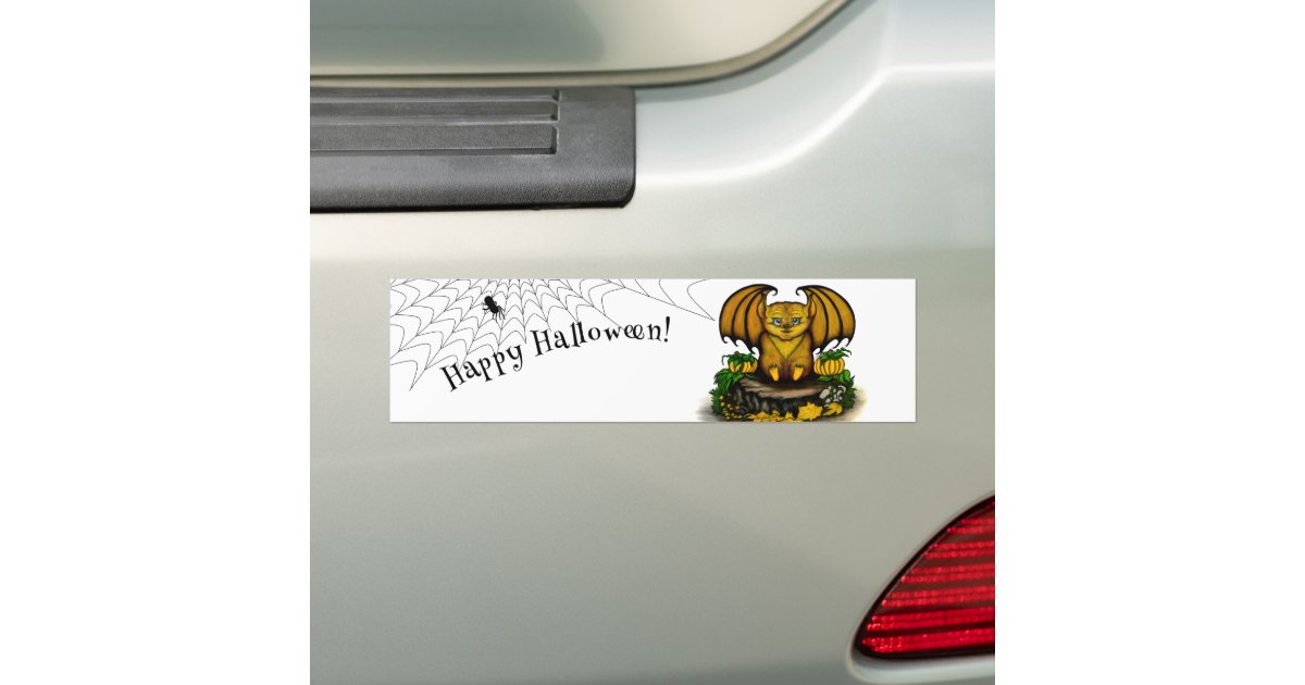 Cute Halloween Bat Bumper Sticker | Zazzle