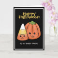 Cute Halloween Candy Corn & Pumpkin Card | Zazzle