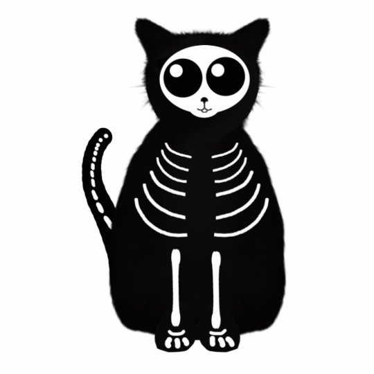 Cute Halloween Cartoon Cat Skeleton Cutout | Zazzle.com