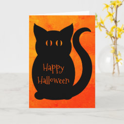 Cute Halloween cat Card | Zazzle