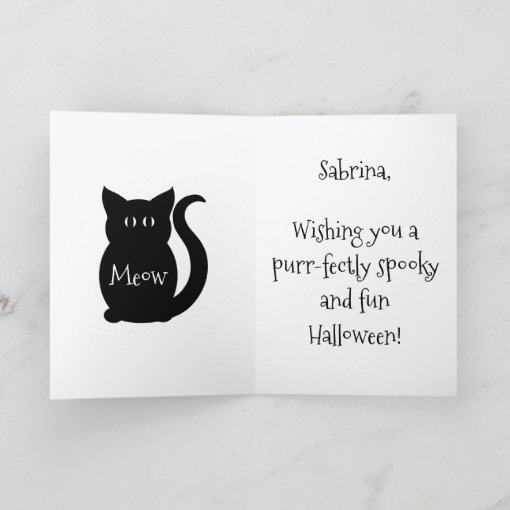 Cute Halloween cat Card | Zazzle