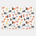Cute Halloween Cat Spooky Wrapping Paper Sheets | Zazzle