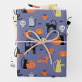 Cute Halloween Cat Spooky Wrapping Paper Sheets | Zazzle