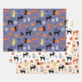 Cute Halloween Cat Spooky Wrapping Paper Sheets | Zazzle