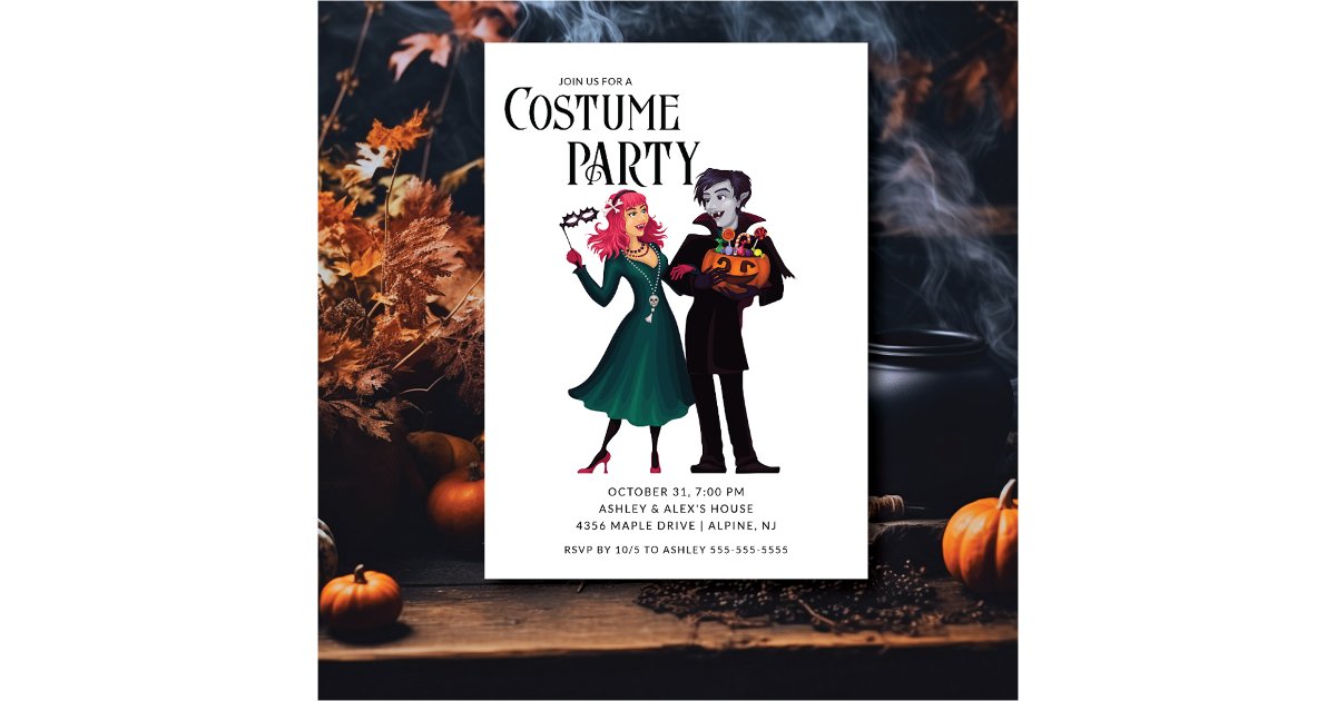 Cute Halloween Costume Party Invitation | Zazzle