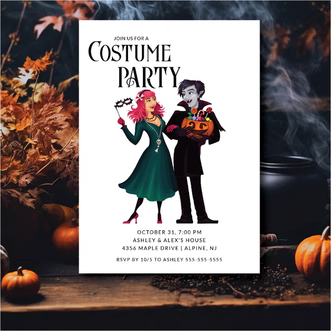Cute Halloween Costume Party Invitation | Zazzle
