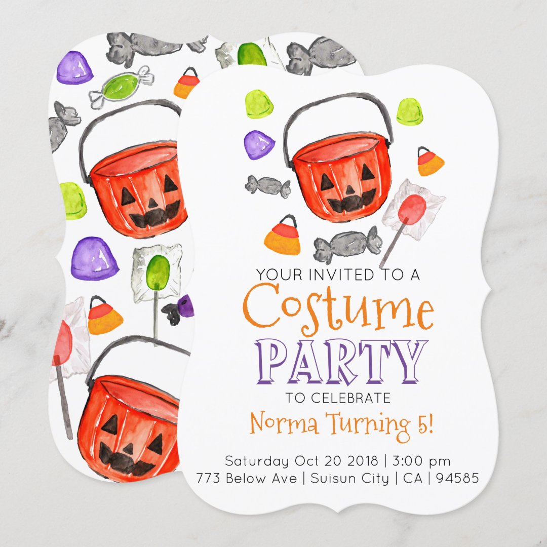 Cute halloween costume party invitation | Zazzle