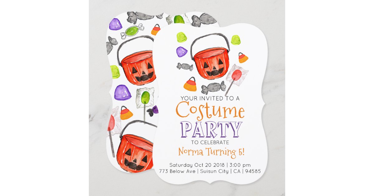 Cute halloween costume party invitation | Zazzle