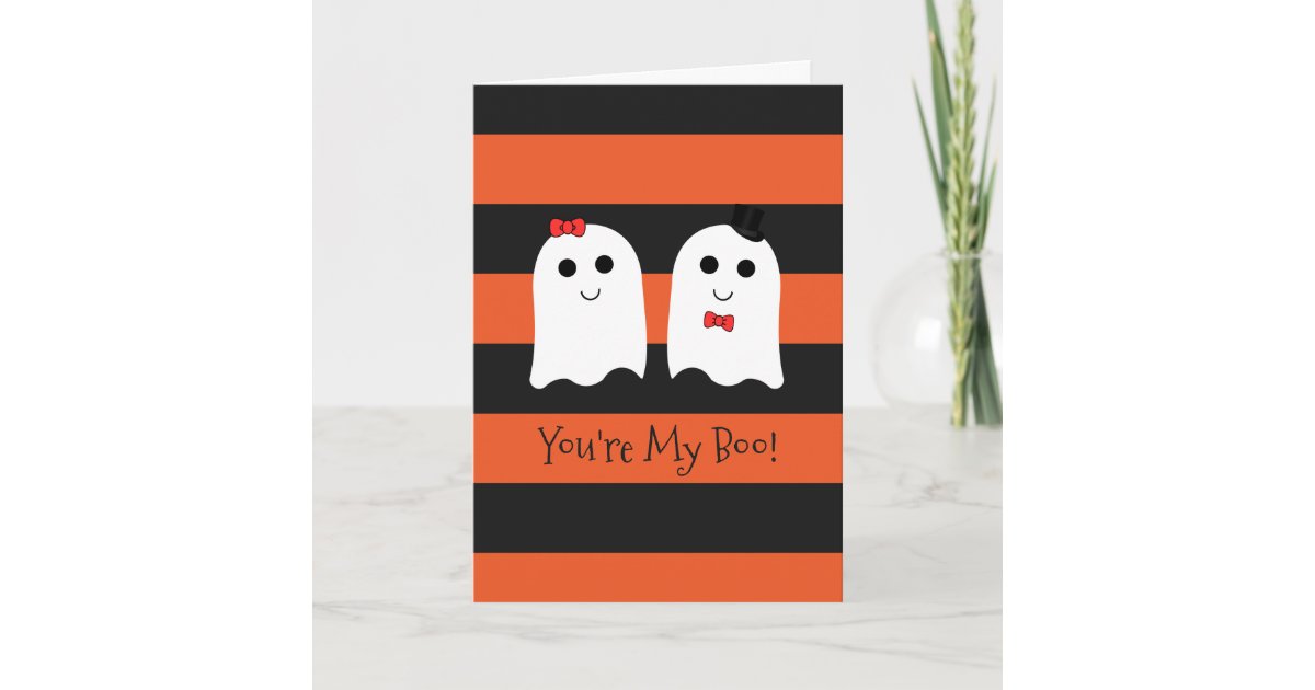 Cute Halloween Couple Ghosts Greeting Card | Zazzle