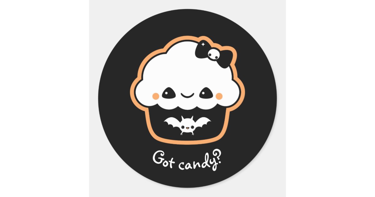 Cute Halloween Cupcake Classic Round Sticker | Zazzle