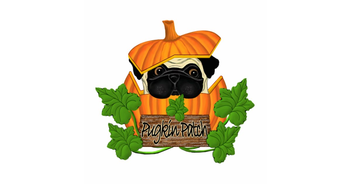 Cute Halloween Fall Pug Pugkin Pumpkin Patch Cutout | Zazzle