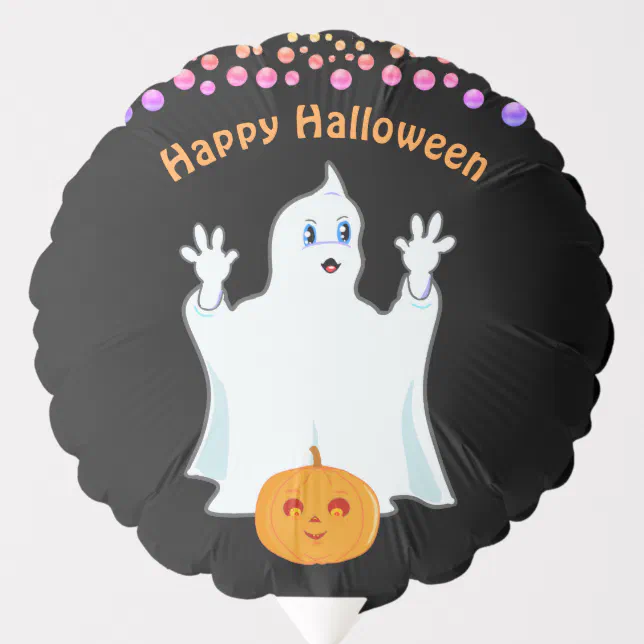 Cute Halloween Ghost and Pumpkin Balloon | Zazzle