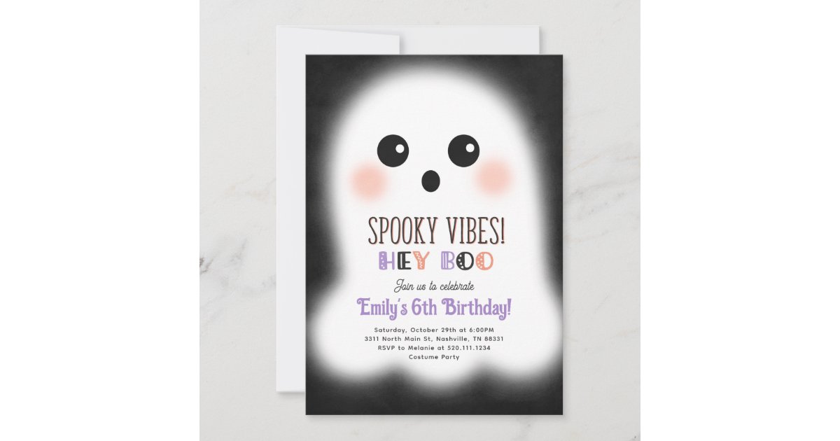 Cute Halloween Ghost Birthday Party Invitation | Zazzle