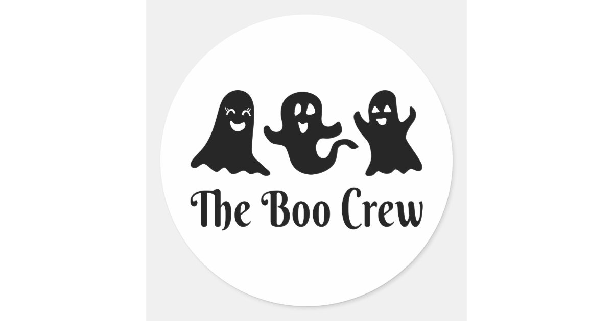 Cute Halloween Ghost, The Boo Crew Classic Round Sticker | Zazzle