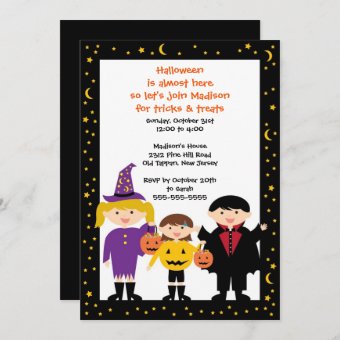 Cute Halloween Kids Costume Party Invitation | Zazzle