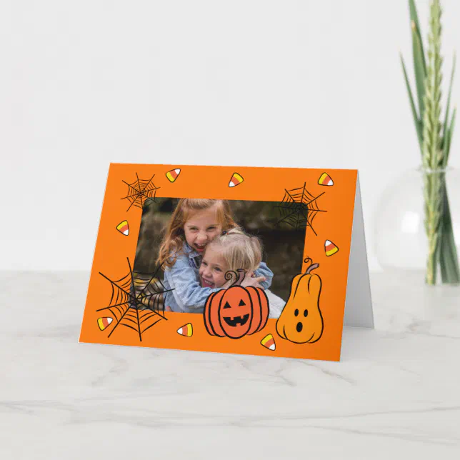 Cute Halloween Kids Photo Card | Zazzle