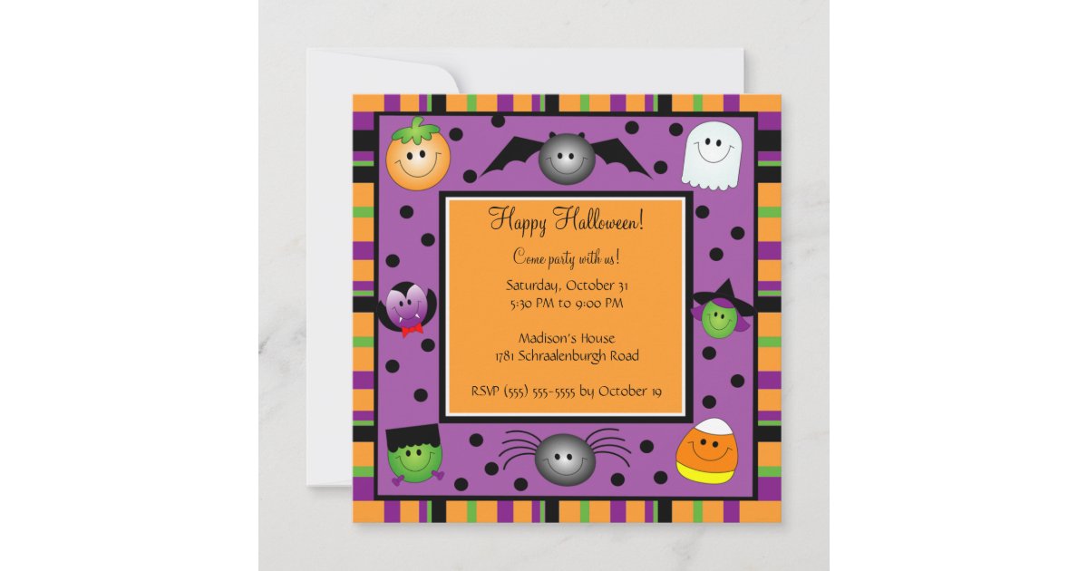 Cute Halloween Party Invitation for Kids | Zazzle