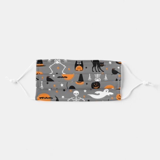 Cute Halloween Pattern Adult Cloth Face Mask | Zazzle