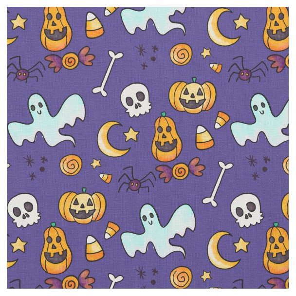 Halloween pattern fabric | Zazzle