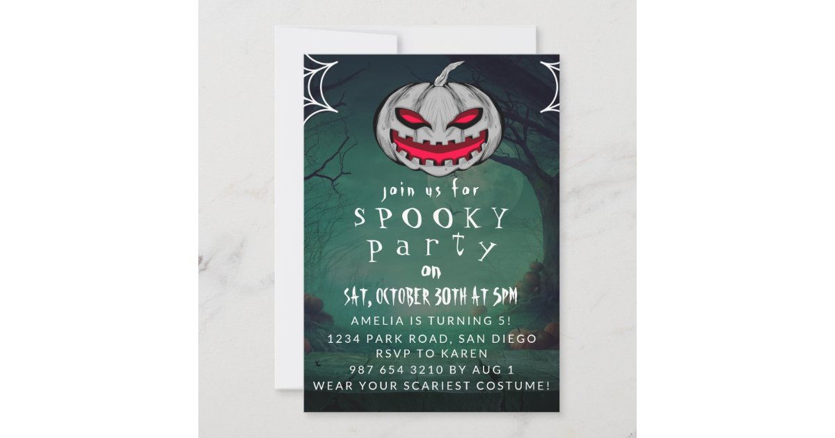 Cute Halloween, Spooky Party Invitation | Zazzle