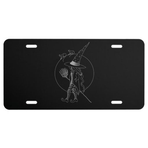 Cute Halloween Witch License Plate | Zazzle