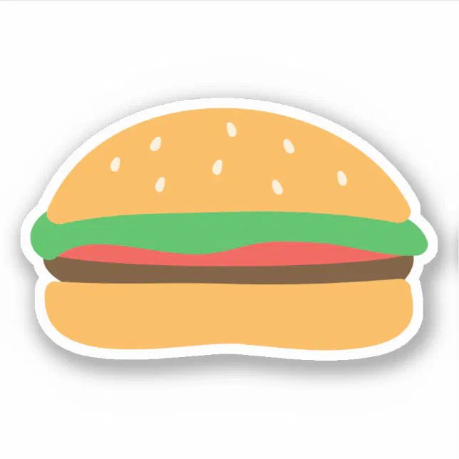 Cute Hamburger Sticker | Zazzle