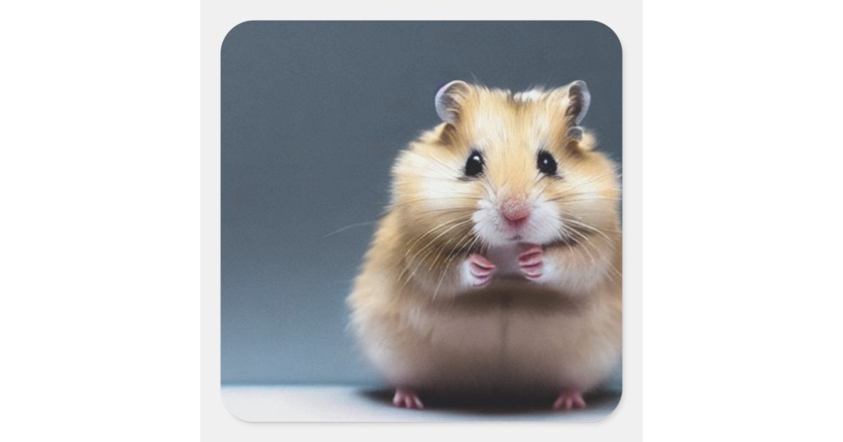Cute Hamster Square Sticker | Zazzle