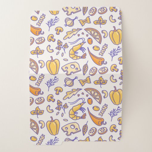 Cute Hand Drawn Food Restaurant Pattern File Folder | Zazzle