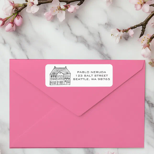Cute Hand-drawn House CUSTOM Mailing RETURN ADDRES Label | Zazzle