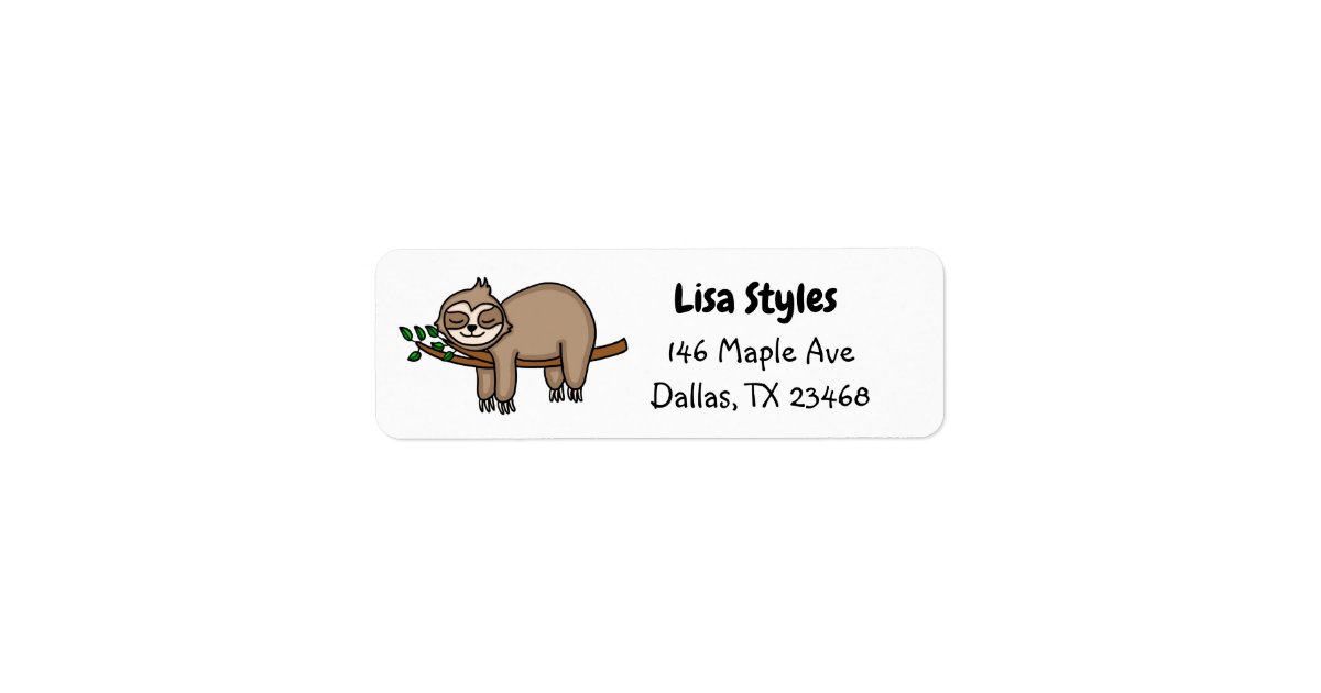 Cute Hand drawn Sloth Label | Zazzle