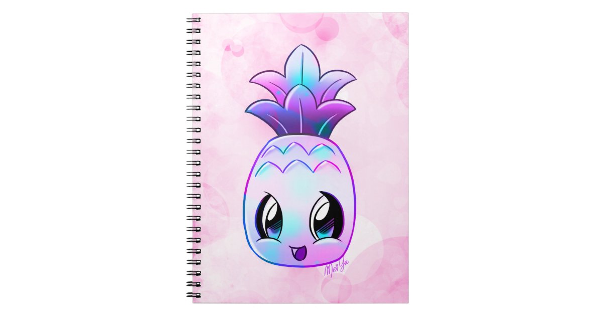 Cute Hand Drawn Tropical Purple Pineapple Notebook | Zazzle