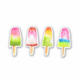 Cute hand painted popsicle ice-block pop art sticker | Zazzle