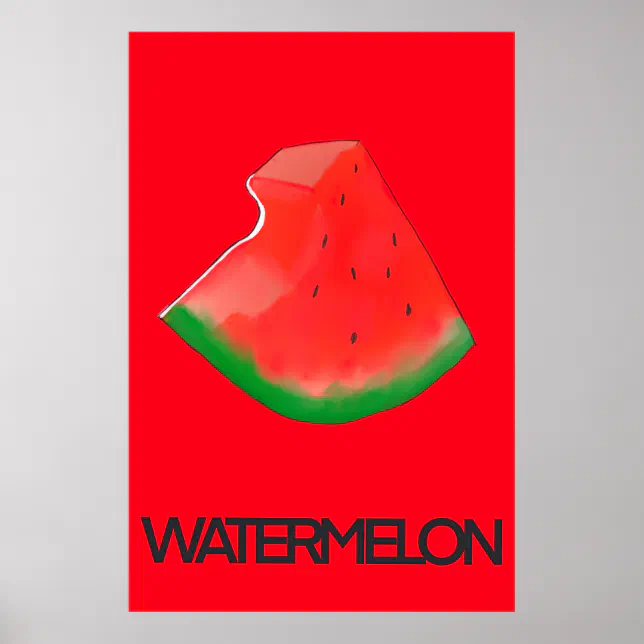 Cute Hand Painted Watermelon Poster | Zazzle