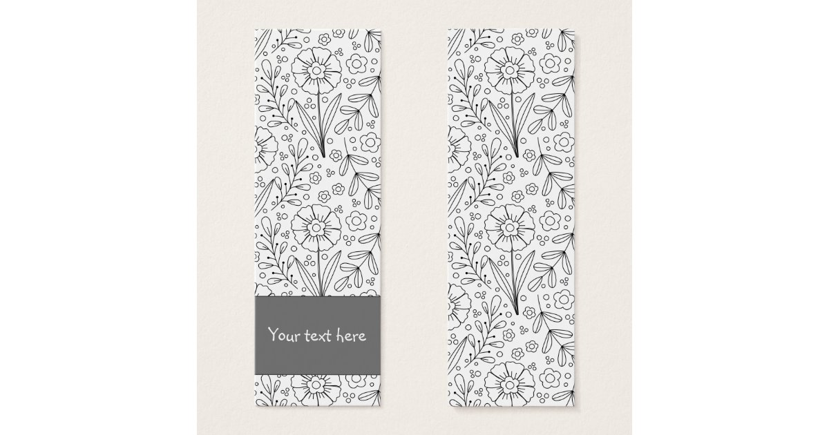 Cute handdrawn doodle flower design Bookmark | Zazzle