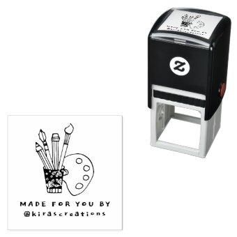 Cute Handmade Craft or Product Logo Made By Self-inking Stamp | Zazzle