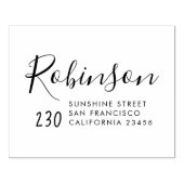 Cute Handwritten Script Family Name Return Address Rubber Stamp | Zazzle