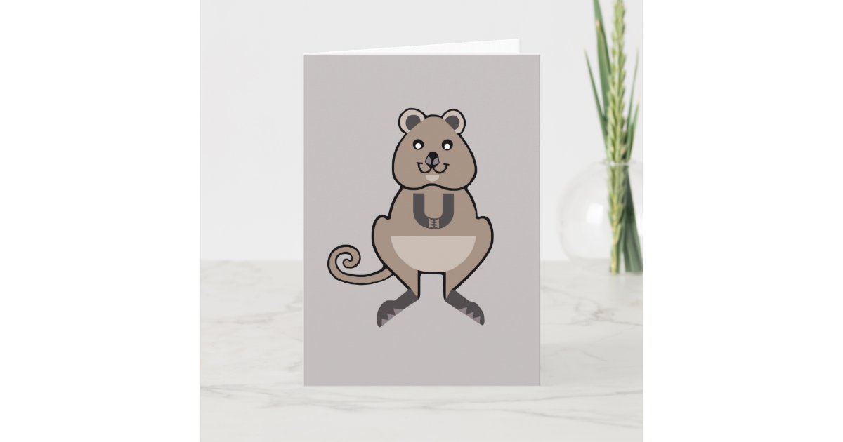 Cute, happy Aussie wildlife- QUOKKA - Marsupial Card | Zazzle